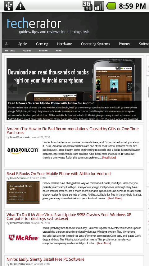 First Look: Fennec (aka Firefox Mobile) for Android | Techerator