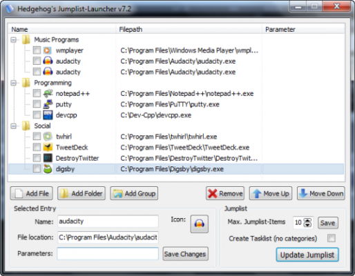 Create Custom Application Groups in Windows 7 with Jumplist Launcher | Techerator